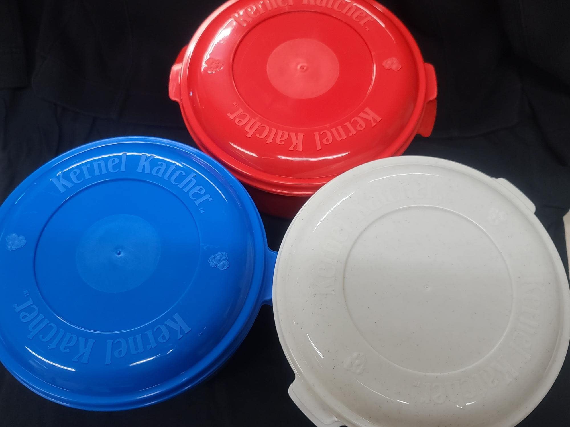 Kernel Catcher Popcorn Bowl-- Dentist Invented, Dishwasher Safe, Recycled Material (Blue)