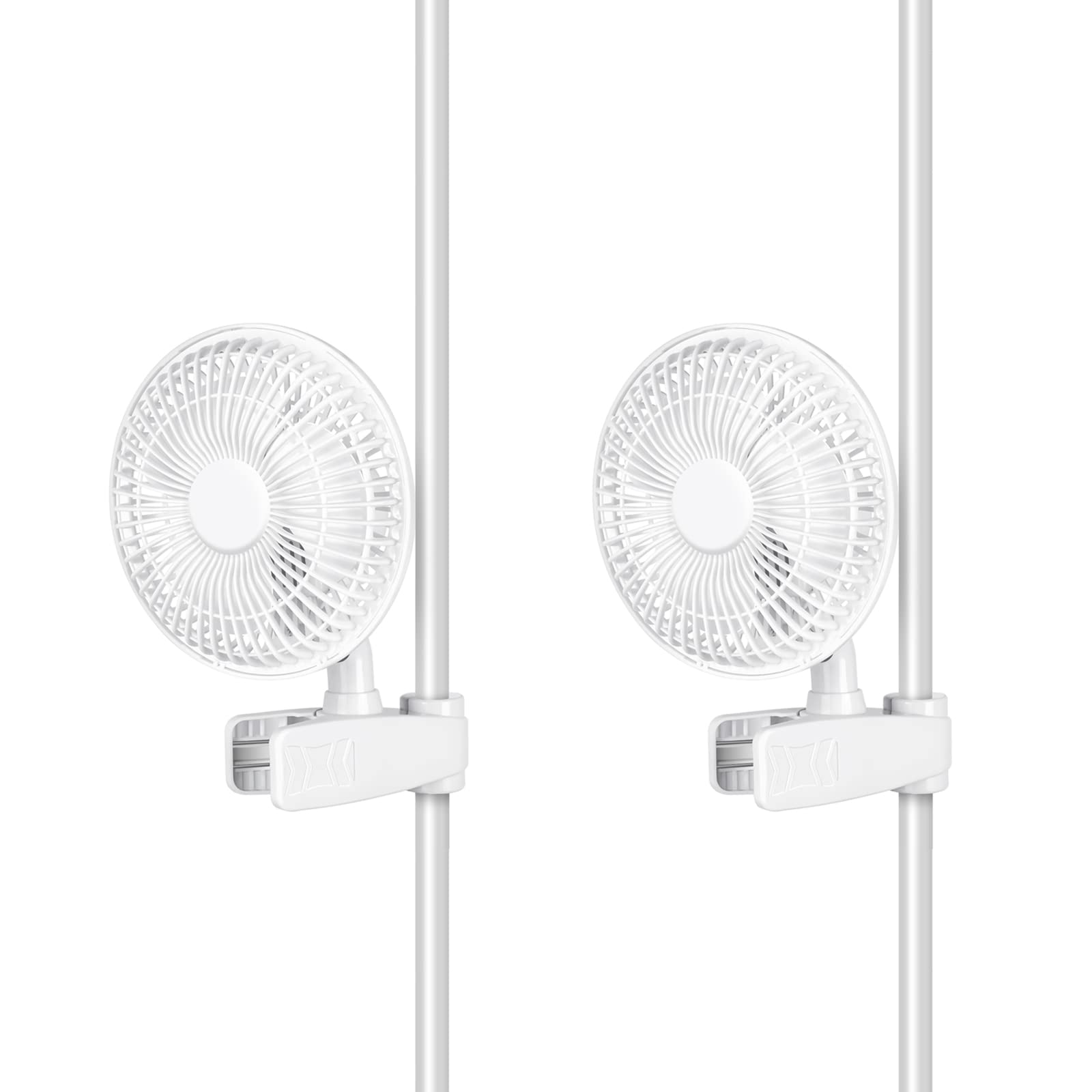 HealSmart Clip Fan, 6-Inch Grow Tent Fan, Monkey Fan, Wall Mount Fan with Adjustable 90° Angles, 15W, 2-Speeds Control, 2 Pack