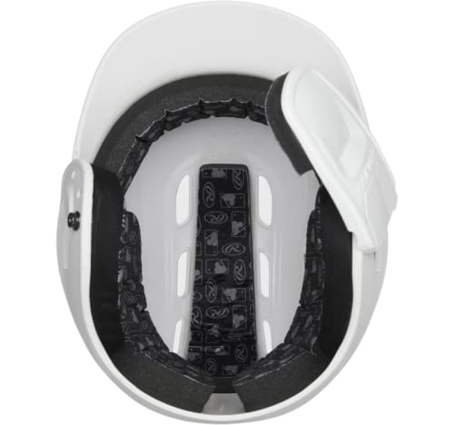Rawlings | R16 REVERSIBLE EXT | Matte Batting Helmet | Reversible Face Guard | Junior (6 3/8" - 7 1/8") | Matte White