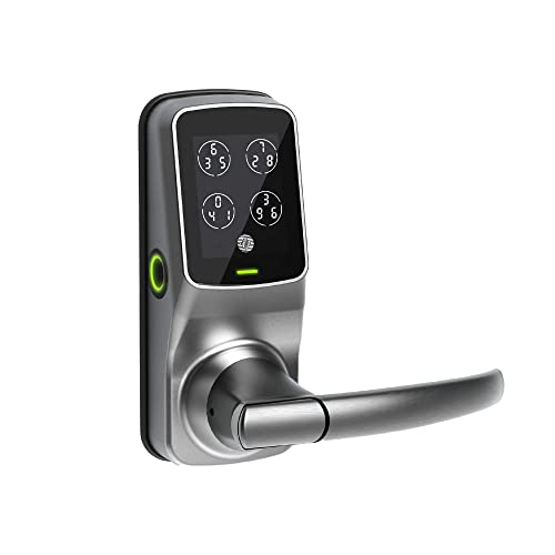 Lockly Secure Plus, Bluetooth Smart Door Lock, Keyless Entry Door Lock, PIN GenieĀ® Keypad, 3D Biometric Fingerprint Sensor, Auto Lock - Satin Nickel (PGD628FYSN)