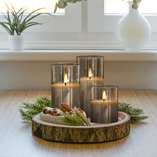 FFG Led Candles with Remote and Timer Set of 6, Flickering Flameless Battery Operated Pillar Candles for Christmas, Indoor and Outdoor Use, Black
