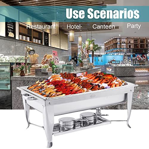 ORDINNER KIT 2 Pack 8QT Chafing Dish Buffet Set,Buffet Severs and Warmers Stainless Steel Chafer Set with Foldable Frame Chafing Server Set Food Warmer for Parties Catering Chafers C309