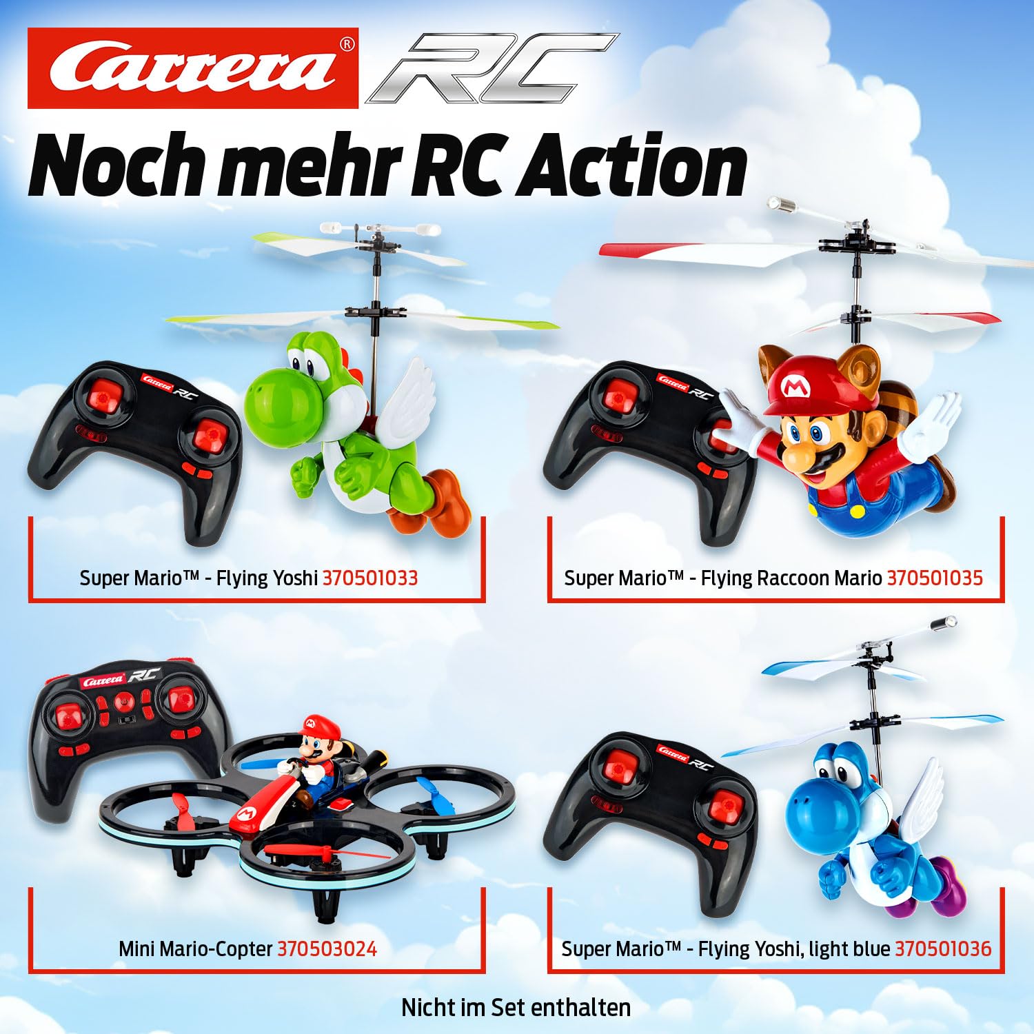 Carrera RC - Officially Licensed Flying Cape Super Mario 2.4GHz 2-Channel Rechargeable Remote Control Helicopter Drone Toy with Easy to Fly Gyro System