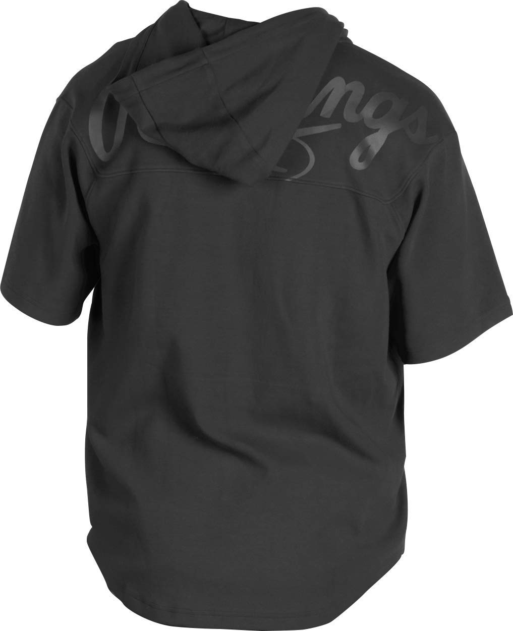 Rawlings Gold Collection Adult 1/4 Zip Short Sleeve Batting Practice Hooded Jacket, Black, Medium