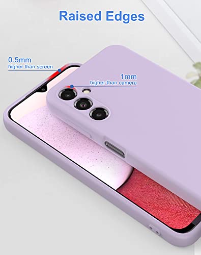 Foluu Silicone Case for Samsung Galaxy A14 5G, Liquid Gel Rubber Bumper Case with Soft Microfiber Lining Cushion Slim Hard Shell Shockproof Protective Cover for Galaxy A14 5G 2023 (Purple)