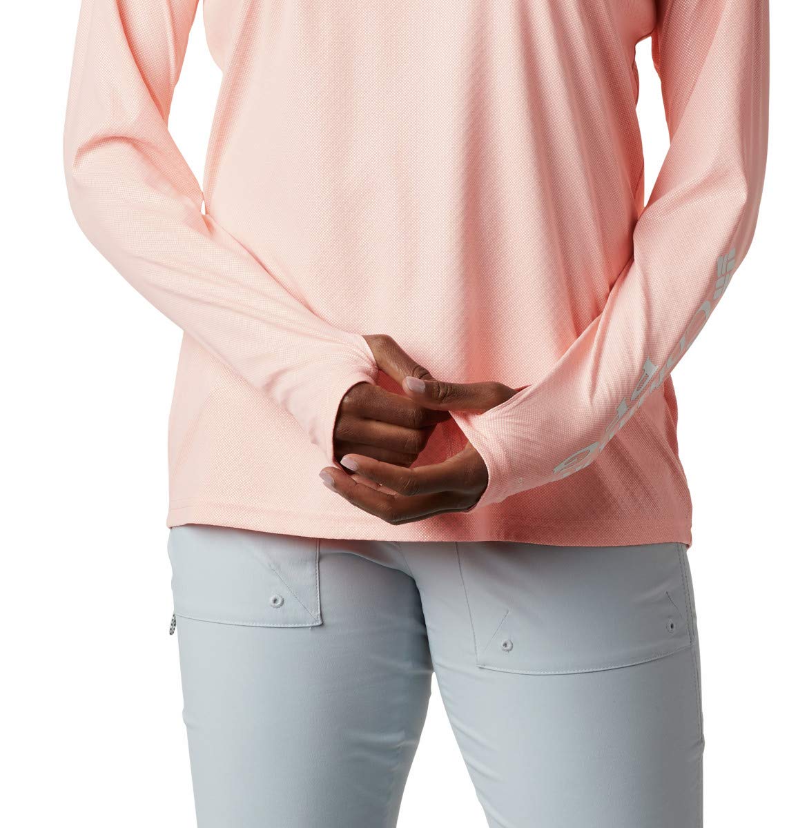 Columbia Women's Tidal Deflector Zero Mock Long Sleeve, Tiki Pink, Medium