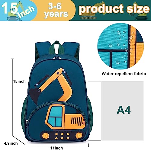 LOIDOU Toddler Backpack Boys 15 Inch Kids Preschool Kindergarten School Backpack Book Bag for Daycare Nursery Travel with Chest Strap,Fits 3 to 8 years old