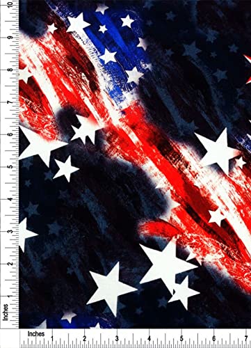 Texco Inc 100% Combed Quilting Prints Craft Cotton Apparel Home/DIY Fabric, Red White Blue Navy #177 2 Yards