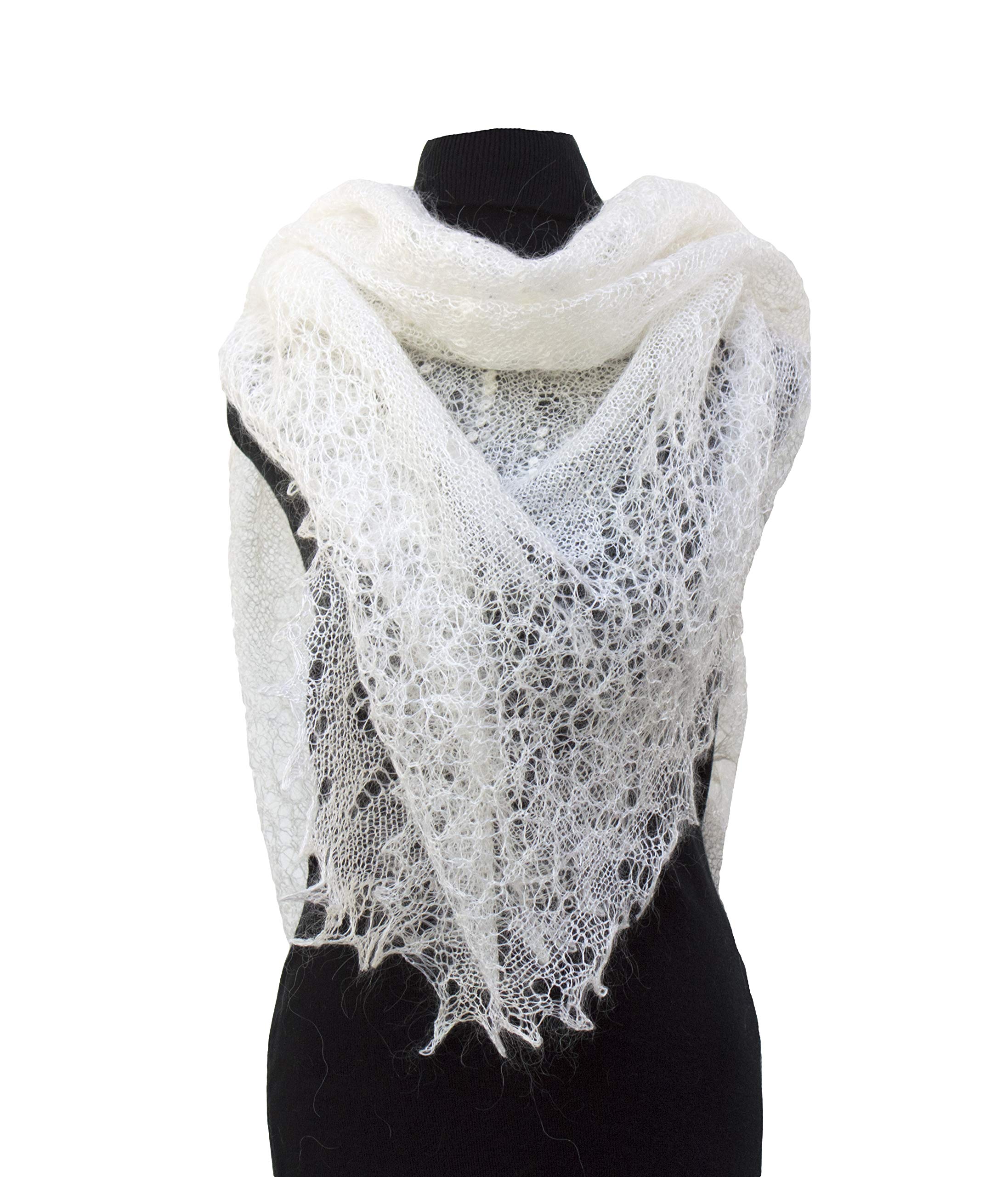 Fedelkea Antique Lace Orenburg Shawl Slavic Crochet Wedding Knitted 55x55 Inch