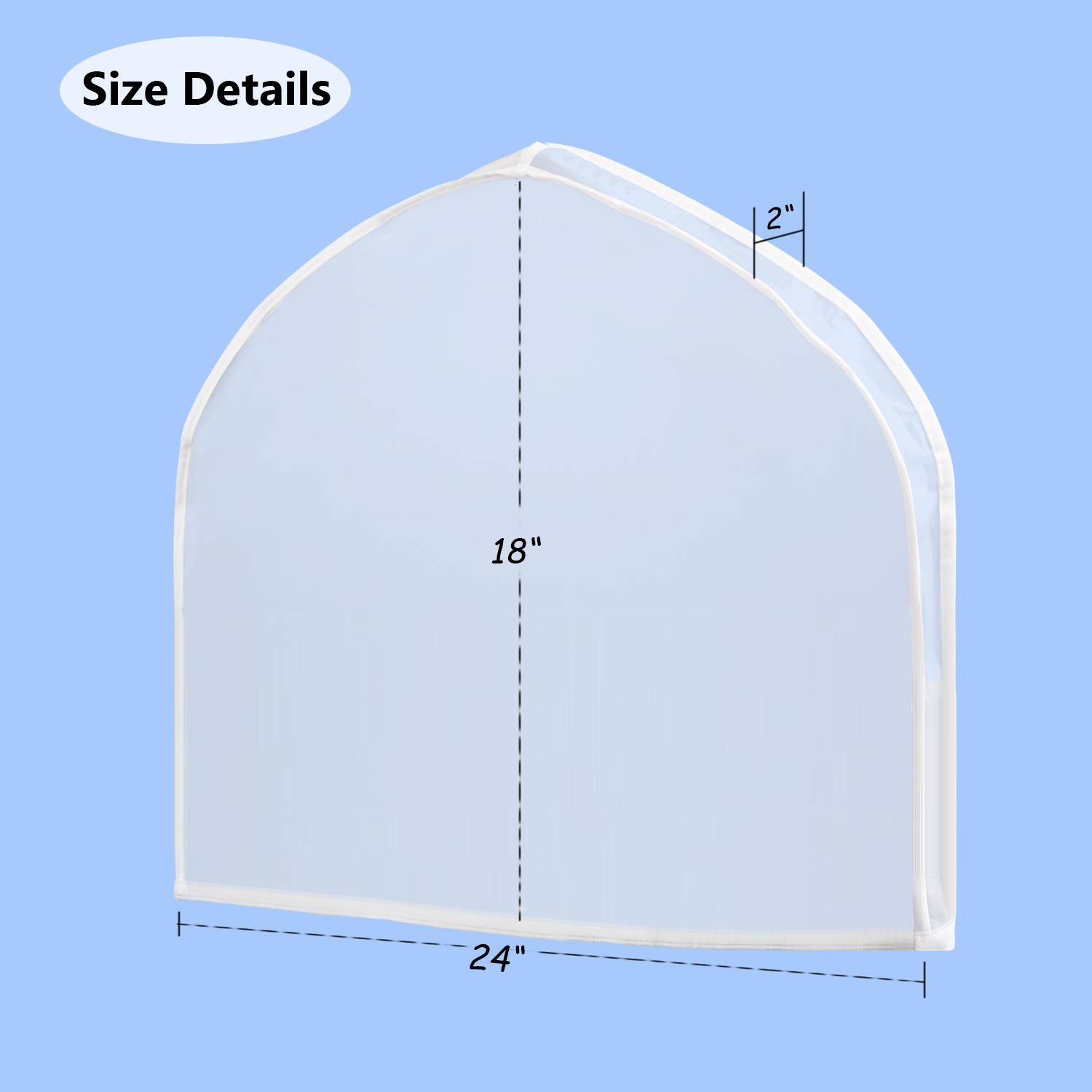 KEEGH Extra Wide Garment Shoulder Covers Bag (Set of 12) Breathable Hanging Closet Suit Organizer Keep Clothes Shoulder Clean, 2" Gusset Hold More Coats, Jackets, Dress