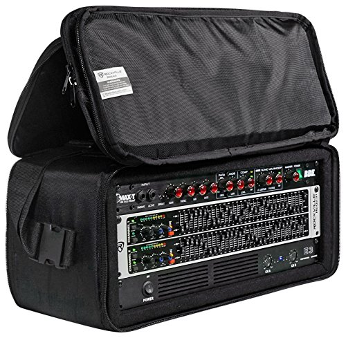 Rockville 4U Rack Bag Double-Sided Case with 12" Depth + Shoulder Strap (RRB40) Black
