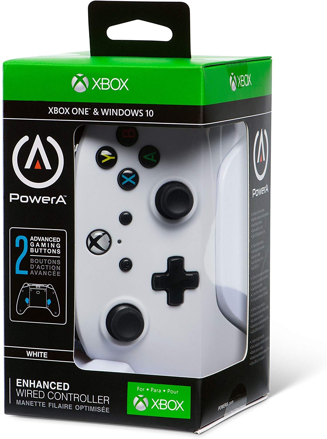 PowerA Enhanced Wired Controller for Xbox One - White, Gamepad, Wired Video Game Controller, Gaming Controller, Xbox One, Works with Xbox Series X|S
