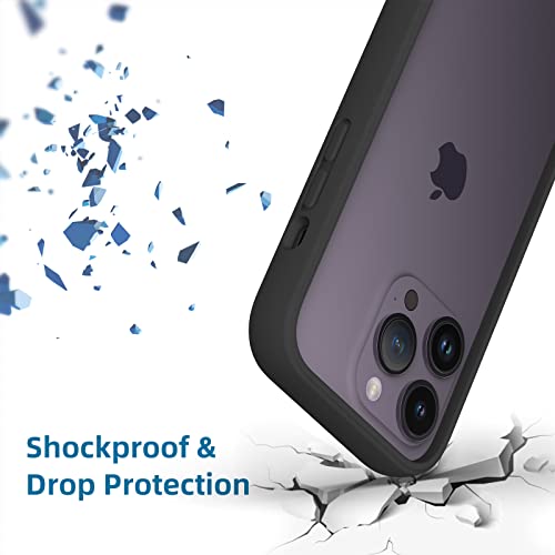 K TOMOTO Compatible iPhone 14 Pro Bumper Case (6.1 Inch), Liquid Silicone Bumper Case [Shock-Absorb] [Raised Edge Protection] [Drop Protection] [Silky and Soft Touch] Frame Bumper Case, Black