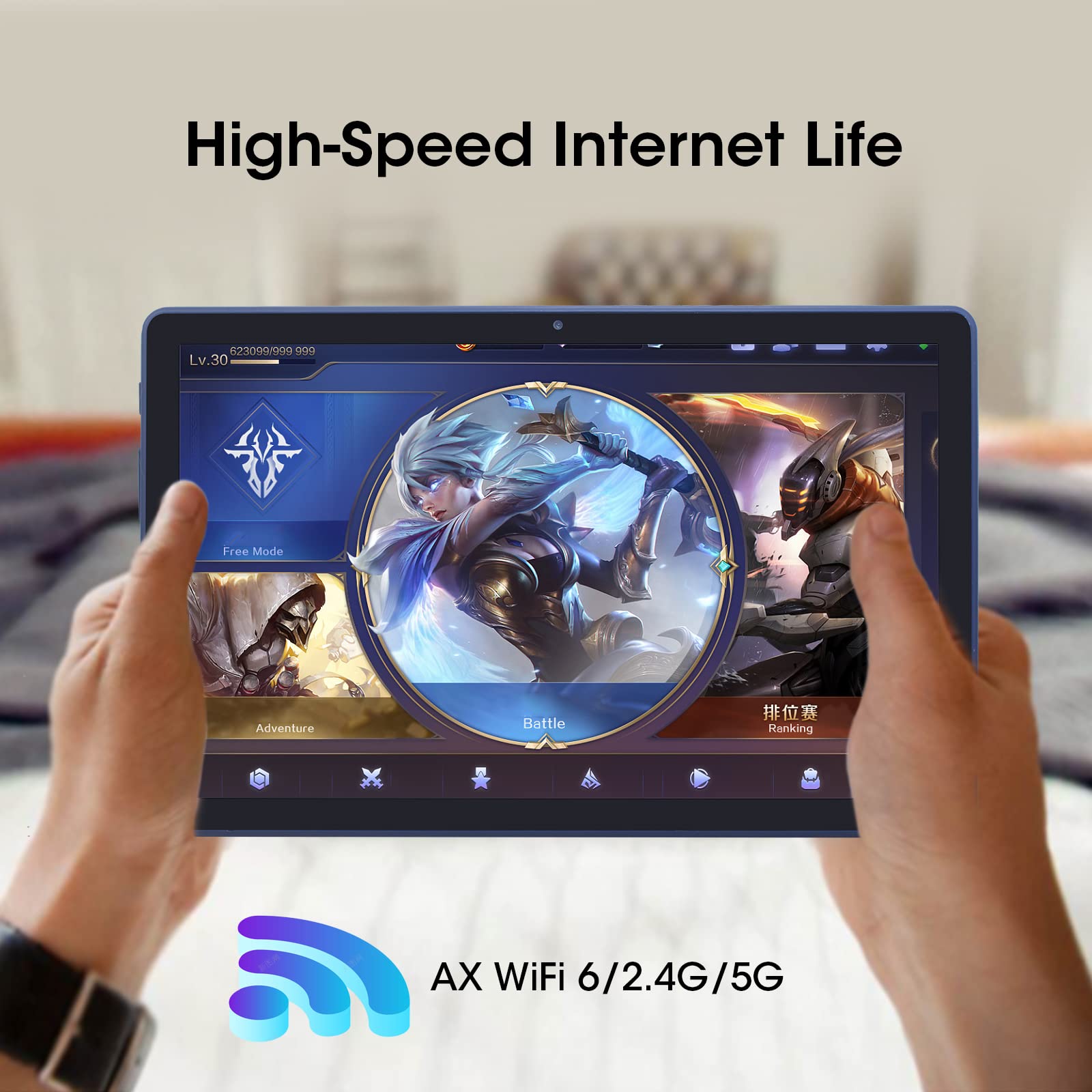 CWOWDEFU Tablet 10.35 inch Android 11 Tablet 10 inch 5G WiFi Tablets PC Quad-Core 32GB Children's Tablet 6000mAh Battery HD Touchscreen Tablets Kids (Gray)