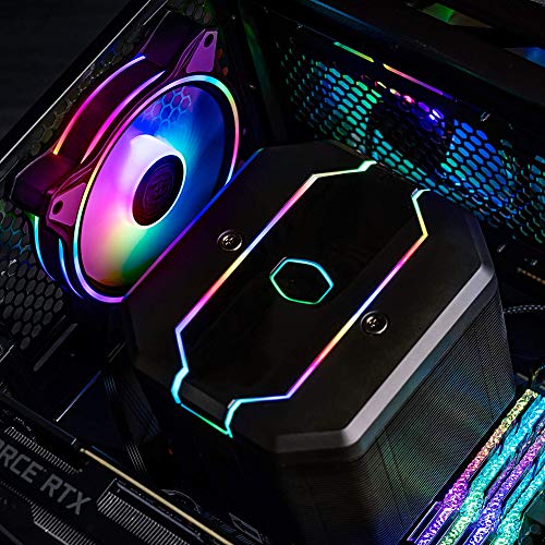Cooler Master MasterFan MF120 Halo 3n1Fans, Duo-Ring ARGB Customizable Lighting, 120mm PWM Static Pressure, ARGB Header Extender For PC Case, Liquid and Air Cooler (MFL-B2DN-18NPA-R1),Black