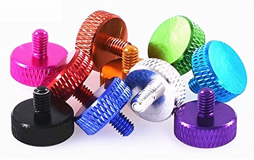 GUSTYT Screw M4x6mm Color Aluminum Alloy Computer case Side Panel Hand Screw Screw DIY Modification (Color : Portuguese Purple)