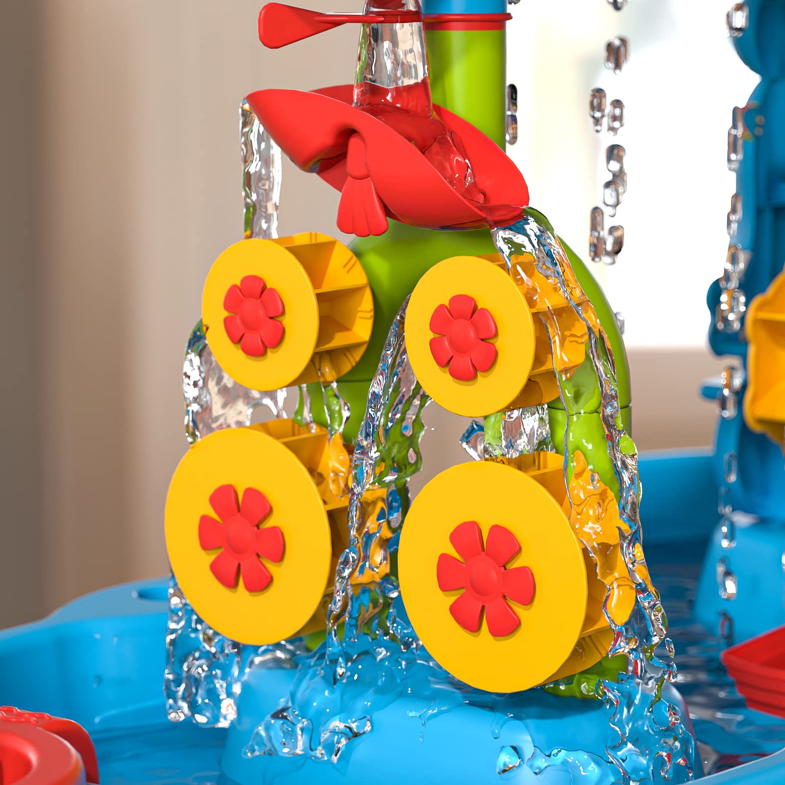 Doloowee Sand and Water Table Toy for Kids, 3 Tier Showers Pond Table, Kids Play Activity Summer Outdoor on Beach Backyard Toddlers 1-3 Age 3-5 Up