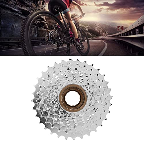 DAUERHAFT Bike Flywheel, 9 Speed Rotary Freewheel Accurate Tooth Shape High Strength Hollow Hardening Technology for Mountain Bikes