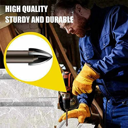 Efficient Universal Drilling Tool 5pcs, Cross Alloy Drill Bit, High-Grade Alloy Hole Opener, Tile Drill Bits Ceramic Diamond, Wall Drilling Auxiliary, Plexiglass Drill Bit Set (5Pc,3/4/5/6/7)