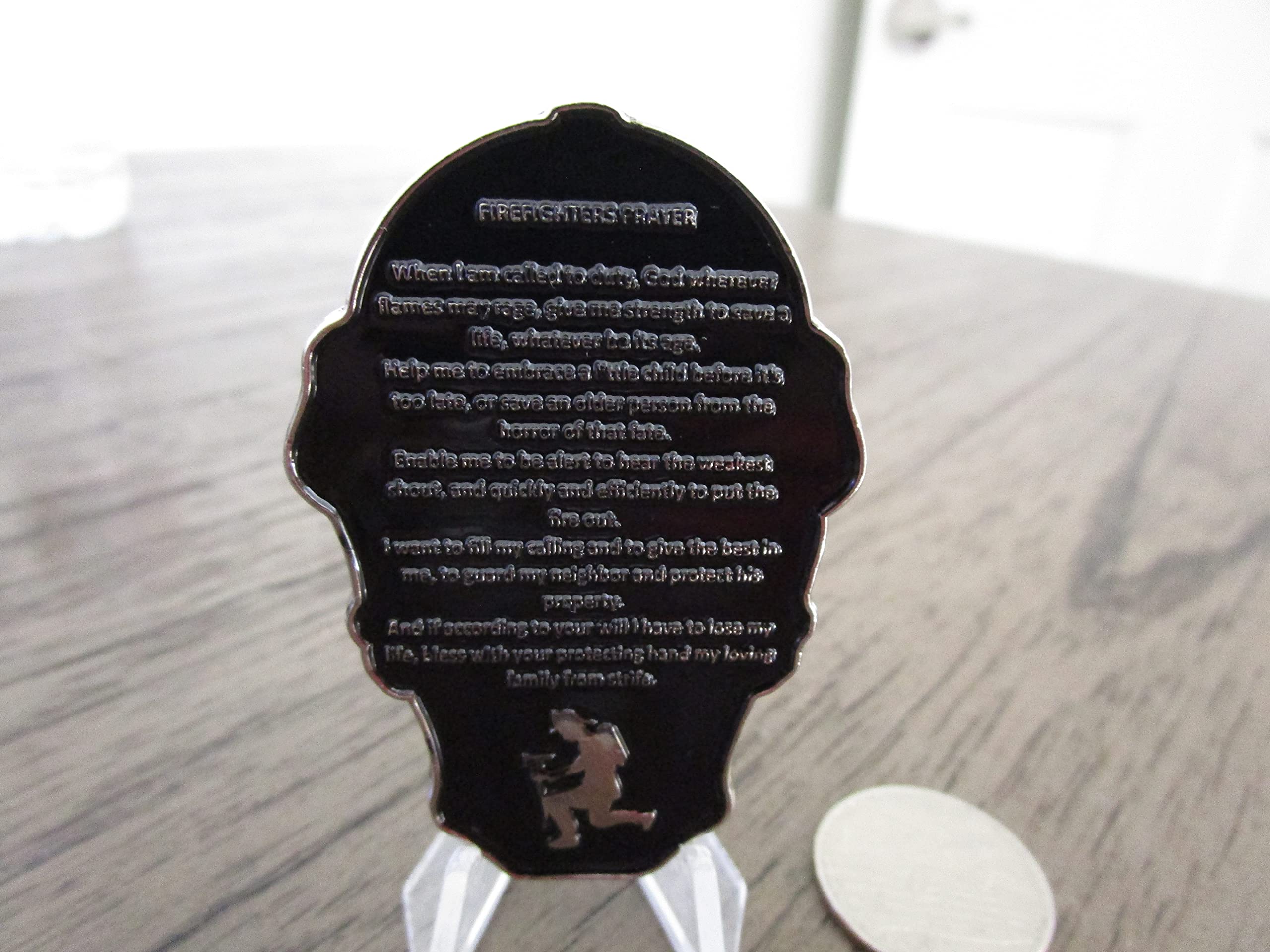 Firefighter First Responder Prayer Skull Challenge Coin