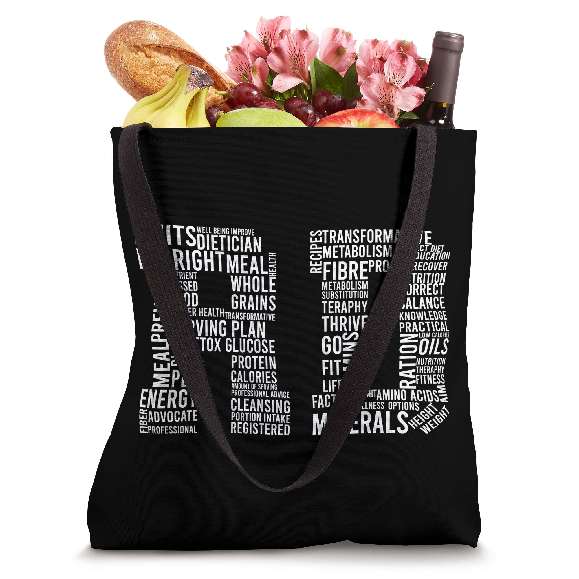 RD Words Registered Dietitian Dietician Nutrition Food Gift Tote Bag