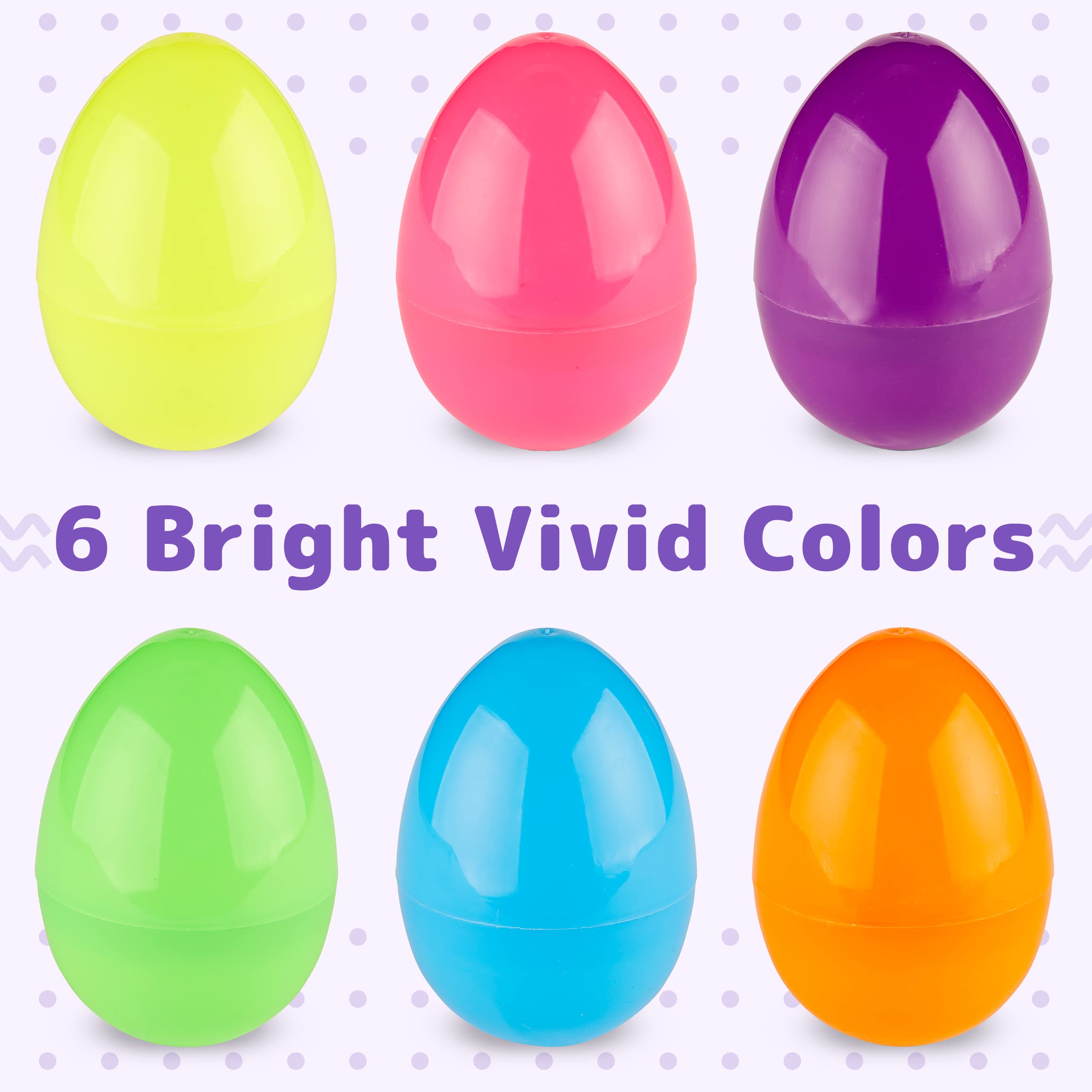 Prextex 3.5β Unfilled Easter Eggs Empty, 36 pcs - Empty Plastic Eggs Fillable with Candy, Presents for Toy Basket - Easter Decorations, Toy Egg Basket - Boys and Girls