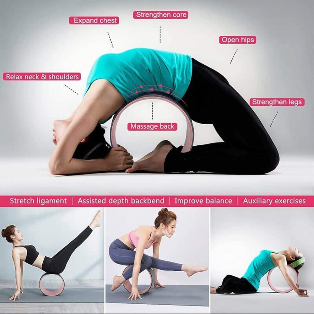 DAUJI Point Massage Yoga Roller Pilates Wheel Back Exercise Tool Weight Loss Waist Fitness Accessories (Color : 1)