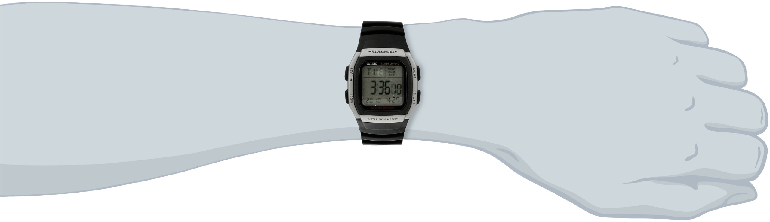 Casio Men's W96H-1AV Stainless Steel Sport Watch with Black Band