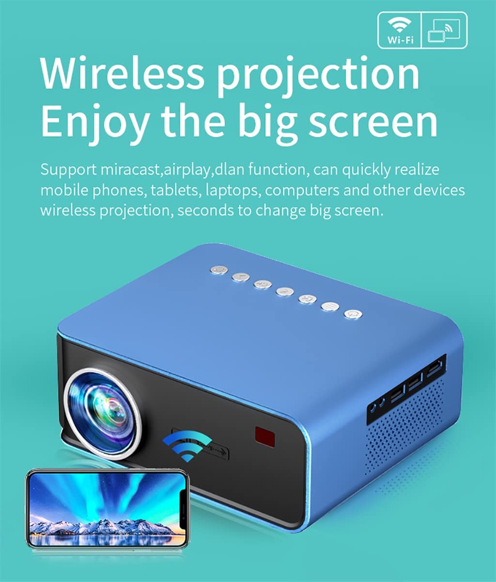 HGVVNM Mini Projector 3600 Lumens Support 1080P LED Big Screen Home Theater Smart Video Beamer