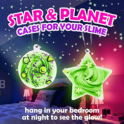 Original Stationery Galaxy Slime Kit, Fun Slime Set with Glow in The Dark Stickers, Dark Powder to Make Glitter & Galactic Slime!