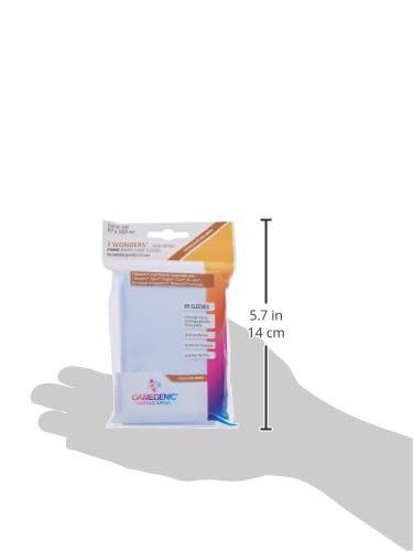 Prime Board Game Sleeves | Pack of 80 Extra-Clear Sleeves | 67 by 103 mm Card Sleeves Optimized for Use with 7 Wonders | Premium Card Protection | FFG Brown Color Code | Made by Gamegenic
