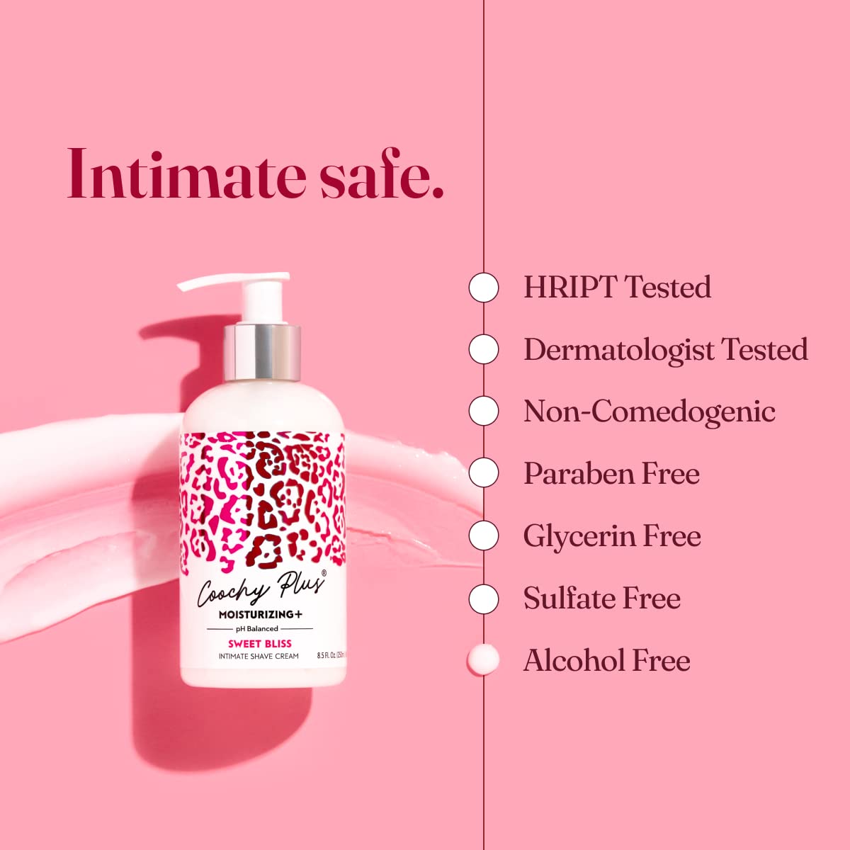 Coochy Plus Intimate Shaving Cream MOISTURIZING Plus SWEET BLISS For Pubic, Bikini Line, Armpit - Rash-Free With Patent-Pending Formula β Prevents Razor Burns & Bumps, In-Grown Hairs, Itchiness 3 Pack