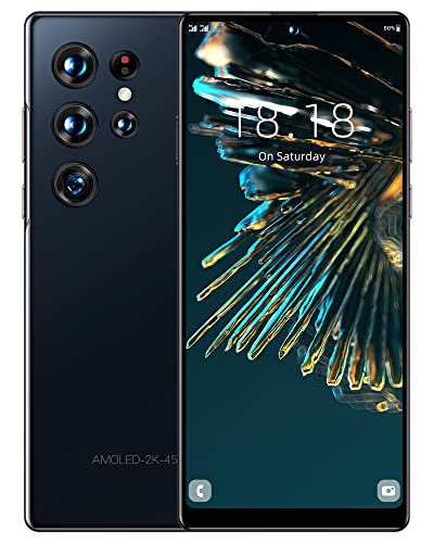 SANSHREUNI C21 5G Unlocked Android Phones, 6G+256GB Unlocked Cell Phone for Android 13, 6.8" HD Smartphone with 64MP Camera, 6000mAh Battery, 30W Fast Charge, GPS, Face ID/Fingerprint Unlock (Black)