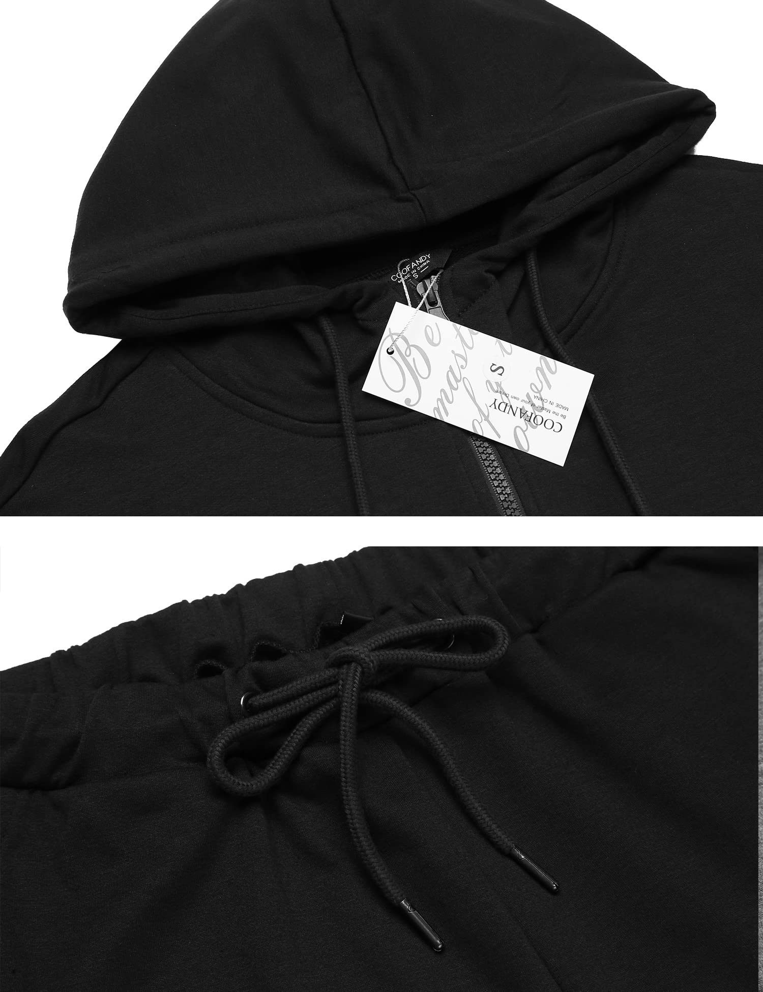 COOFANDY Mens Jogger Sets 2 Piece Outfits With Hoodie Active Suits for Men Sports Sweatshirts