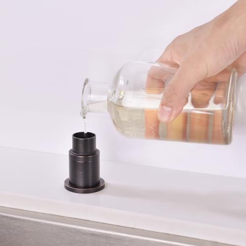 GICASA Brass Kitchen Soap Dispenser, Oil Rubbed Bronze in Sink Liquid Dish Soap Dispenser with High Capacity 320ML ABS Bottle, Under Sink Hand Metal Dispenser Pump