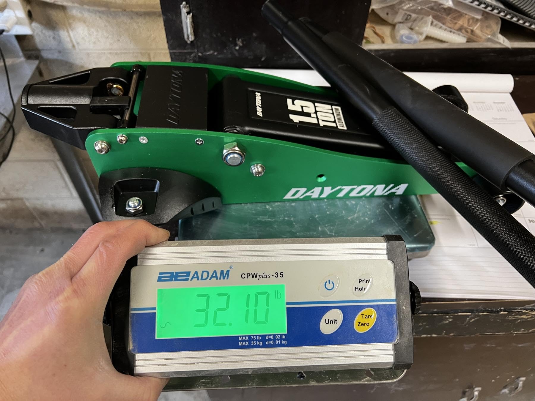 Professional Racing Low Profile Aluminum Floor Jack 1.5 Ton (3,000 lbs) Daytona, Green & Black