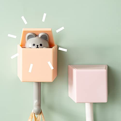 Firlar 4PCS Creative Adhesive Wall Hook Key Holder, Cute Pet Hooks, Strong Viscose Punch Free Hooks, Coat Hooks Utility Hooks for Bathroom/Bedroom/Kitchen Hanging Keys, Towel, Bag