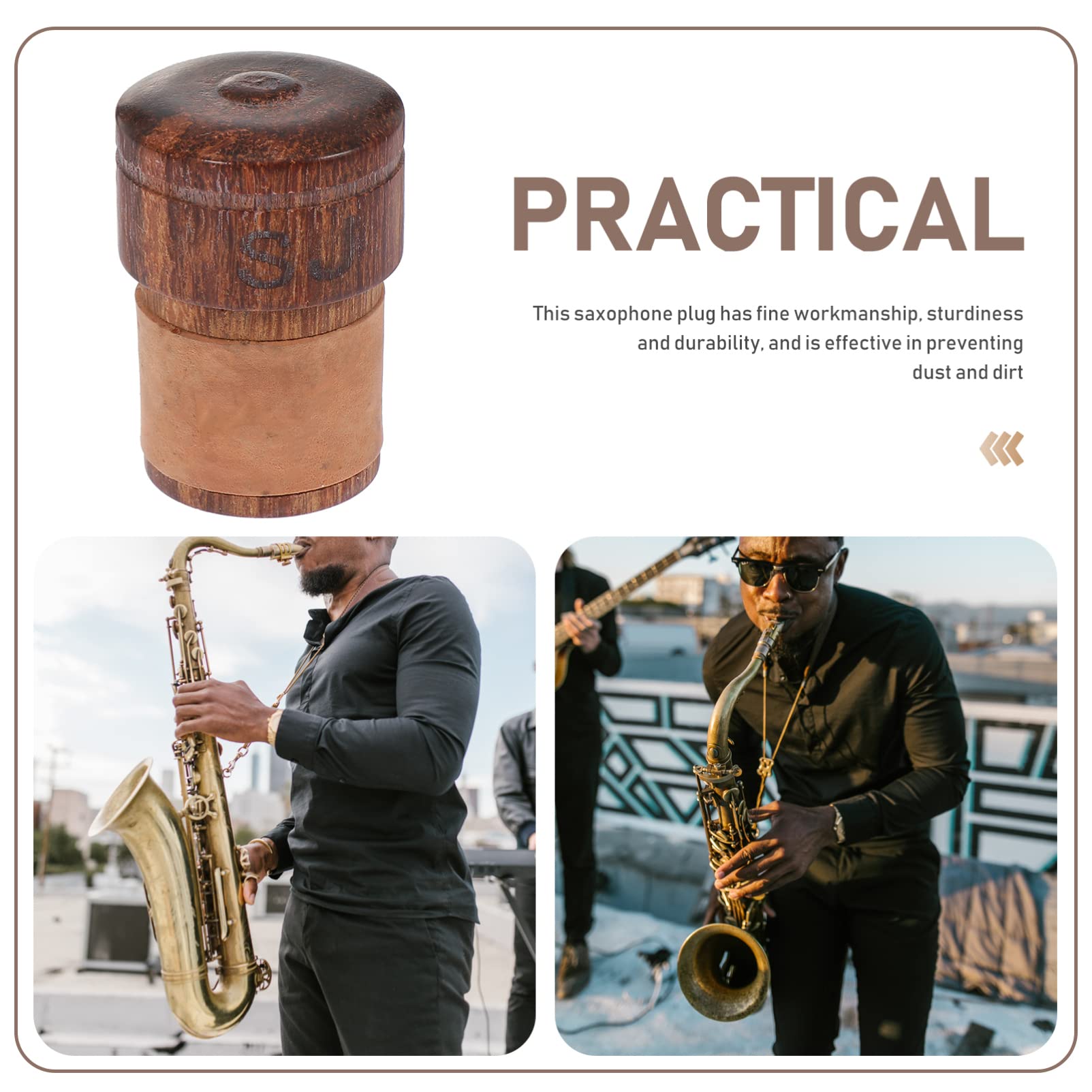 ERINGOGO Safety Sax Tenor Plug Wood Sax Plug saxophone end plug wood saxophone plug tenor sax plug Saxophone End Ebony Saxophone Accessories
