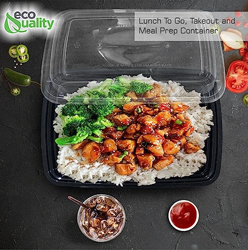 EcoQuality 32 oz Reusable Food Storage 15 Pack Containers with Lids Rectangular BPA Free Freezer, Microwave & Dishwasher Safe β Airtight & Watertight Stackable, Lunch Meal Prep, To-Go, Bento Box