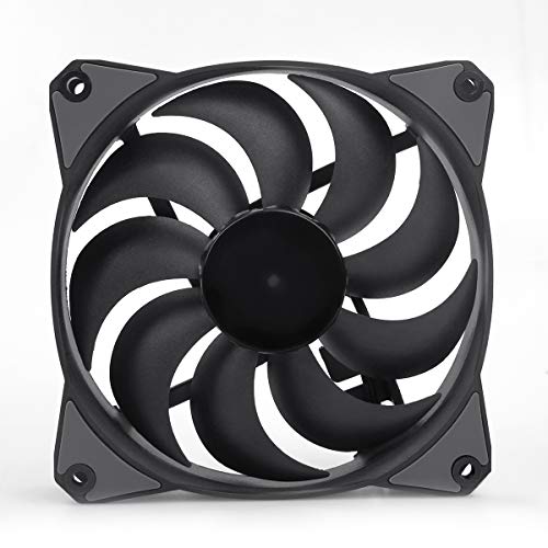 Case Fans, Supertimes Ultra Quiet Silent 9-Blade PC Cooling Fans 120 mm Long Life High Performance with Anti-Vibration Pads Black 3 Pack