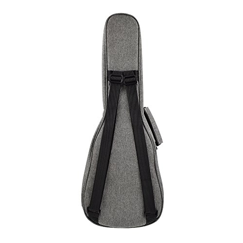 CLOUDMUSIC Ukulele Case Gig Bag Padded Backpack For Concert 23" Inch(Concert, Grey)