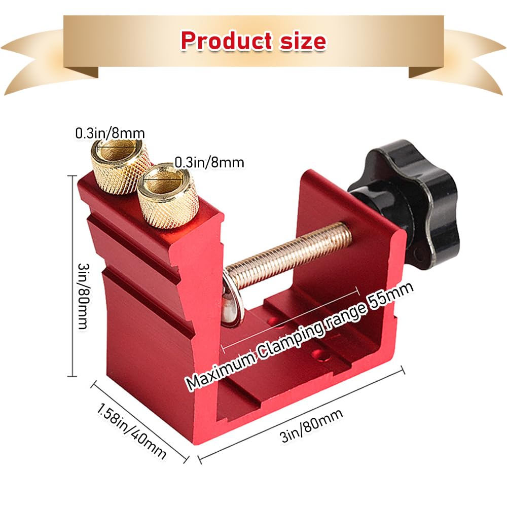 Comidox 1Set 15°Woodworking Inclined Hole Locator Hole Jig Kit Pocket Hole Drill Guide Jig Set for Professionals and Tool Enthusiasts