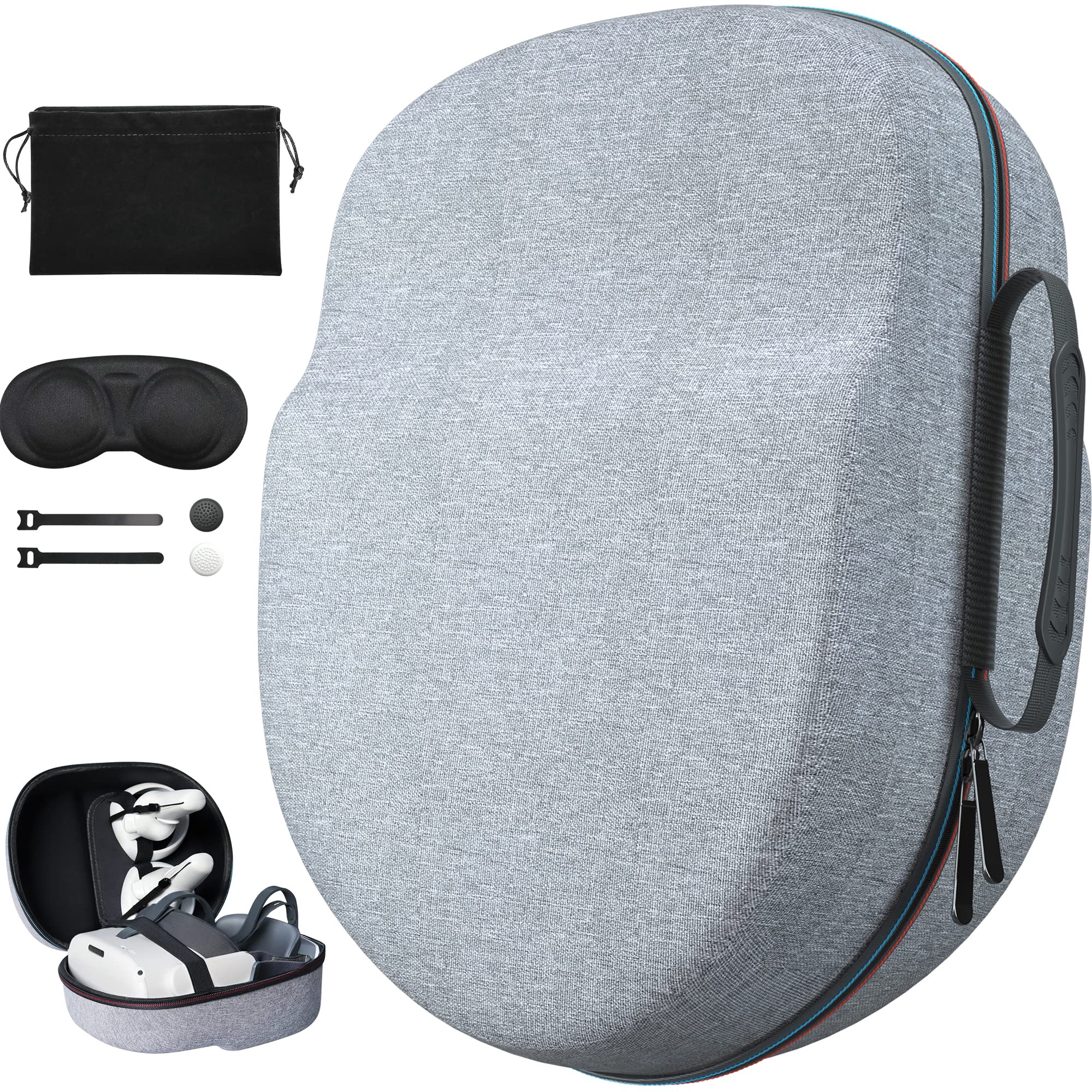 Case for Oculus Quest 2 - Hard Carrying Case Compatible Meta Quest 2 VR Game Headset and Touch Controllers Accessories,with 2 Cable Ties, Lens Protector and 1 Bag,Suitable for Travel and Home Storage