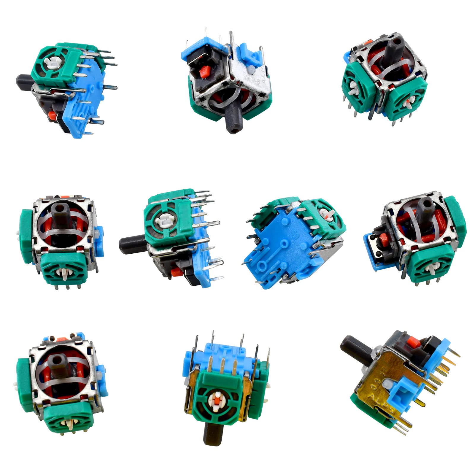 ENVPRFR 3D Analog Stick Joystick Replacement, Module Thumbstick Sensor Parts Repair Kit Replacement for Xbox One, Playstation 4 PS4 (10 Pcs)