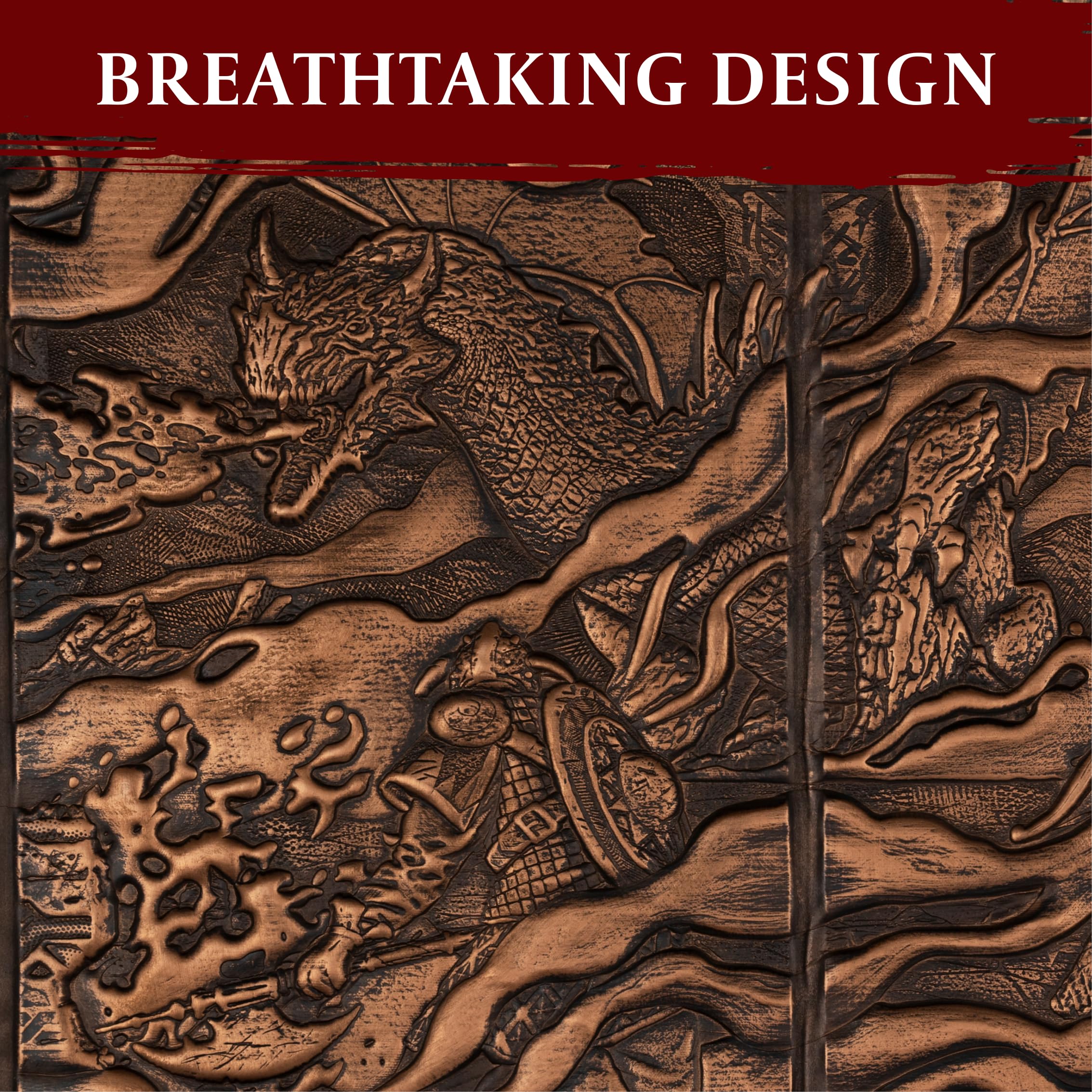 DND DM Screen 5e - D&D Dungeon Master Screen 3D Faux Leather with Customizable Inserts - Dungeons and Dragons GM / Game Master Accessories Gift for Man or Woman. Hide Your Dice Rolls, Maps & Books