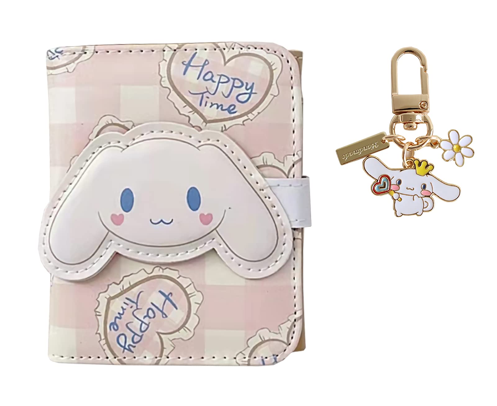 Cute Small Wallet for Girls and Women, Dog Purse Coin Holder Card Organizer, Beige 2Pcs Set