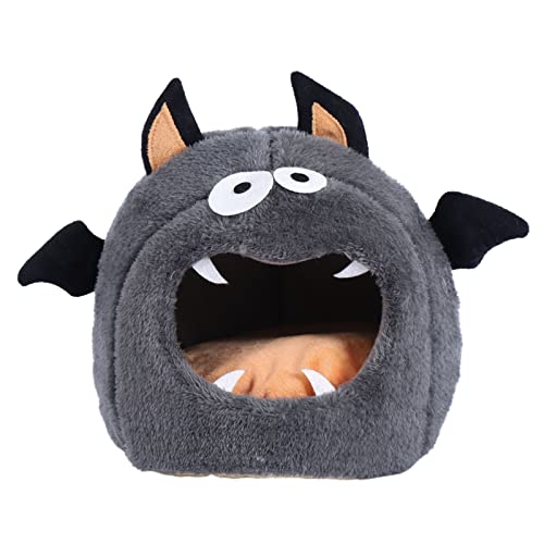 leasote Hamster Sleeping Bed, Bat Shaped Lovely Small Pet Sleeping House Soft Nest Warm Bed Cage for Guinea Pigs Hamsters Ferrets Dwarf Rabbits Rats Hedgehogs Chinchilla Grey