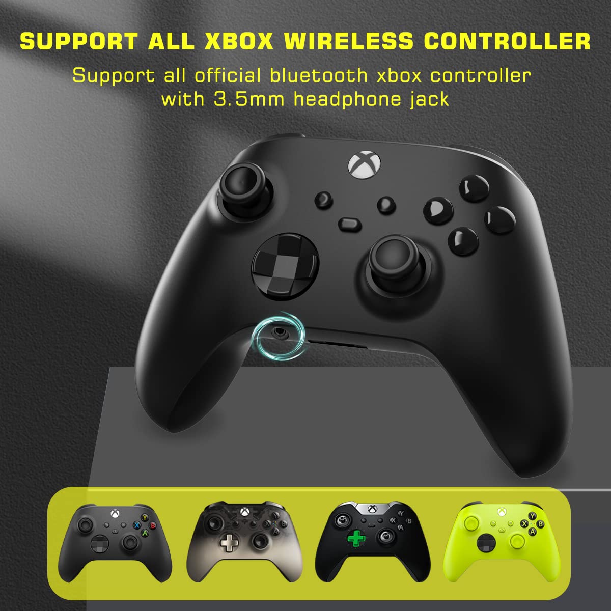 DUXICEPIN Bluetooth Stereo Headset Audio Adapter for Xbox One/ One S/X/ Elite 1/ Elite2/ Series S/X Controller,Bluetooth Headset Adapter Compatible with Wireless Headphone Speakers Airpods