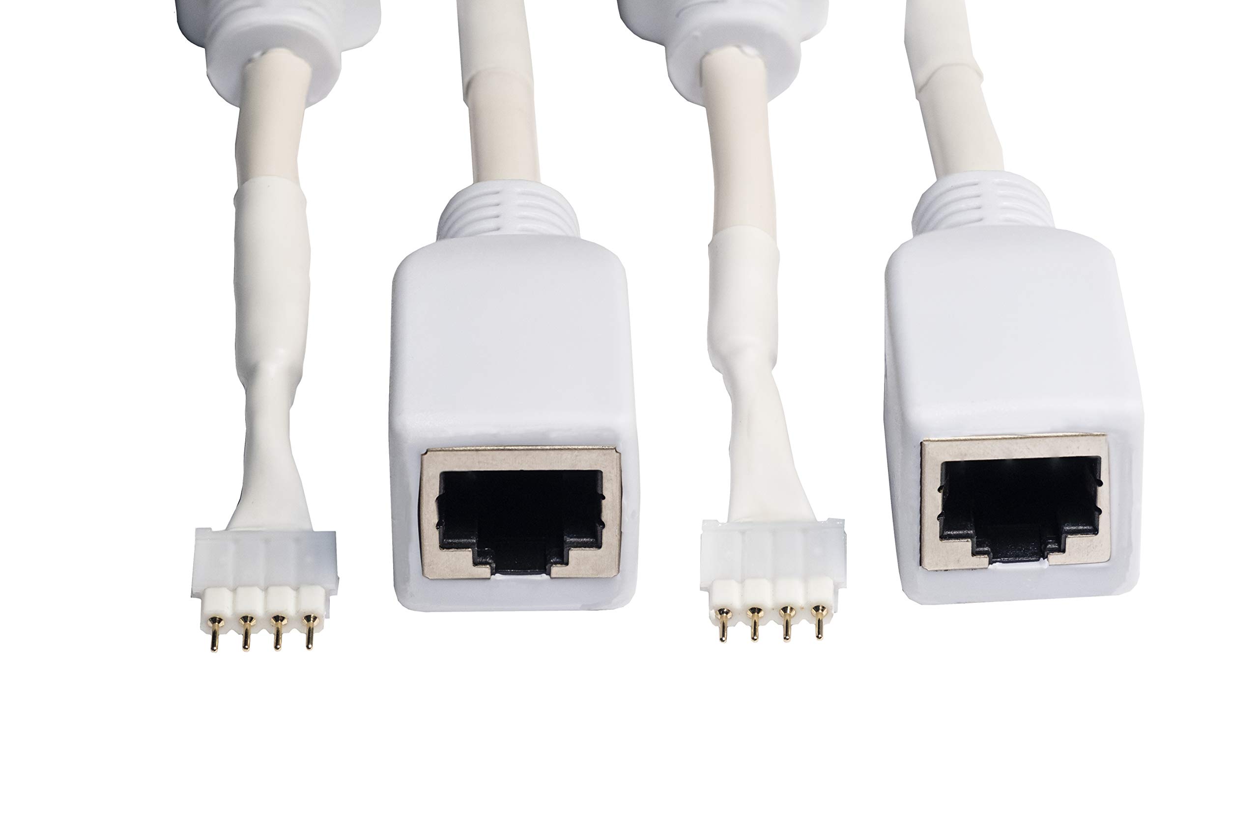 Litcessory RJ45 to 4-Pin Ethernet Cable Adapter for LIFX Z Lightstrips (4 Pack - Two Pairs, White)