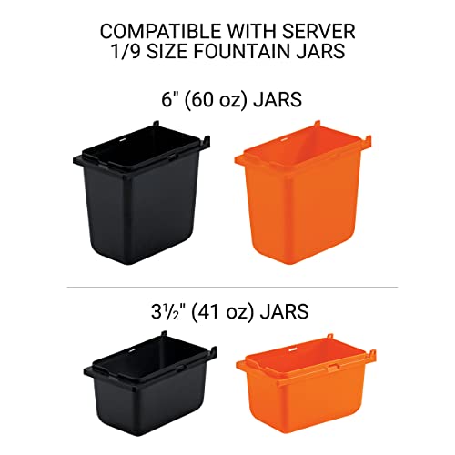 Server Products Dispenser Jar Lid, Clear Plastic 1/9-Size Jar Hinged Lid for Condiment Dispenser Jars, 87253, Compatible with Server 1/9 Size Fountain Jars